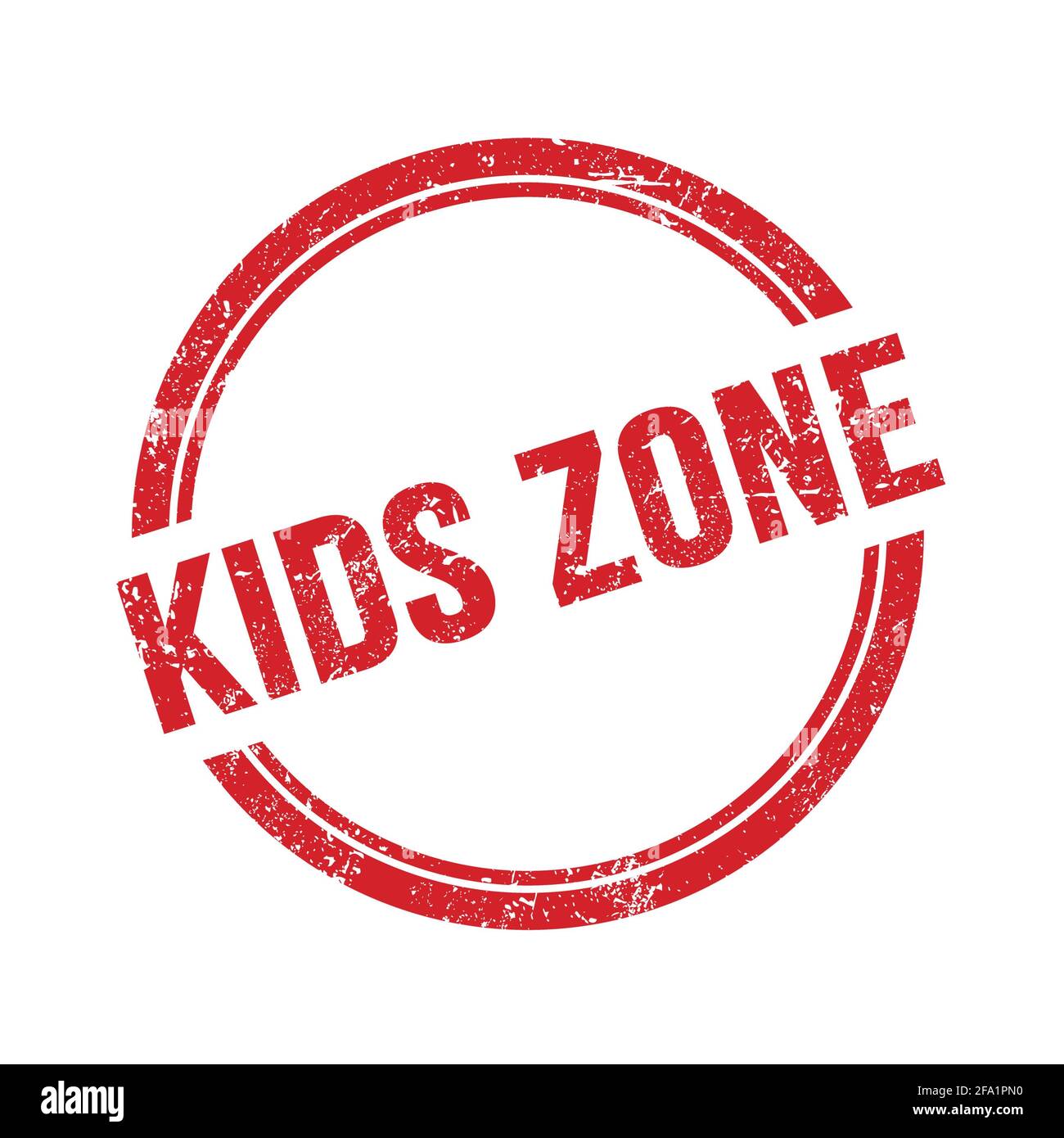 KIDS ZONE text written on red grungy vintage round stamp Stock Photo ...