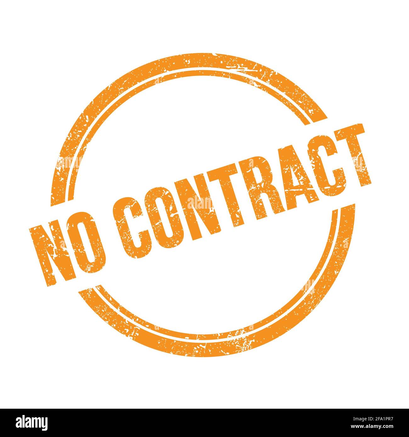 NO CONTRACT text written on orange grungy vintage round stamp Stock ...