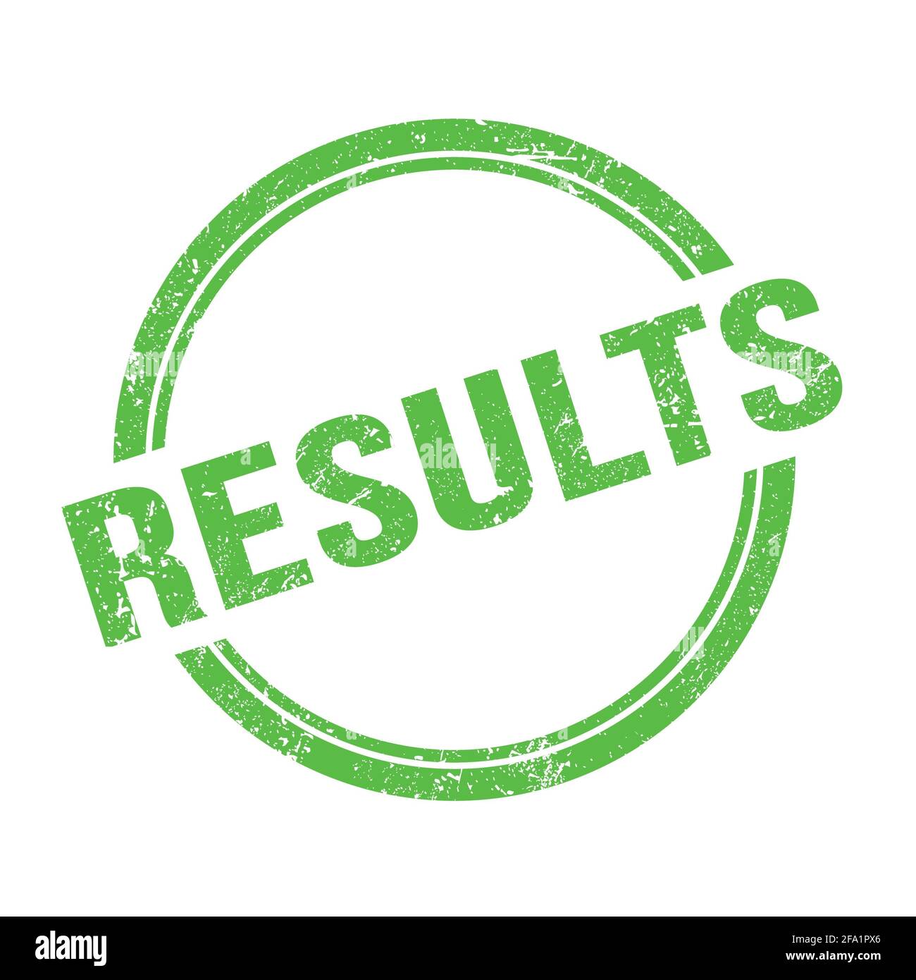 RESULTS text written on green grungy vintage round stamp Stock Photo ...