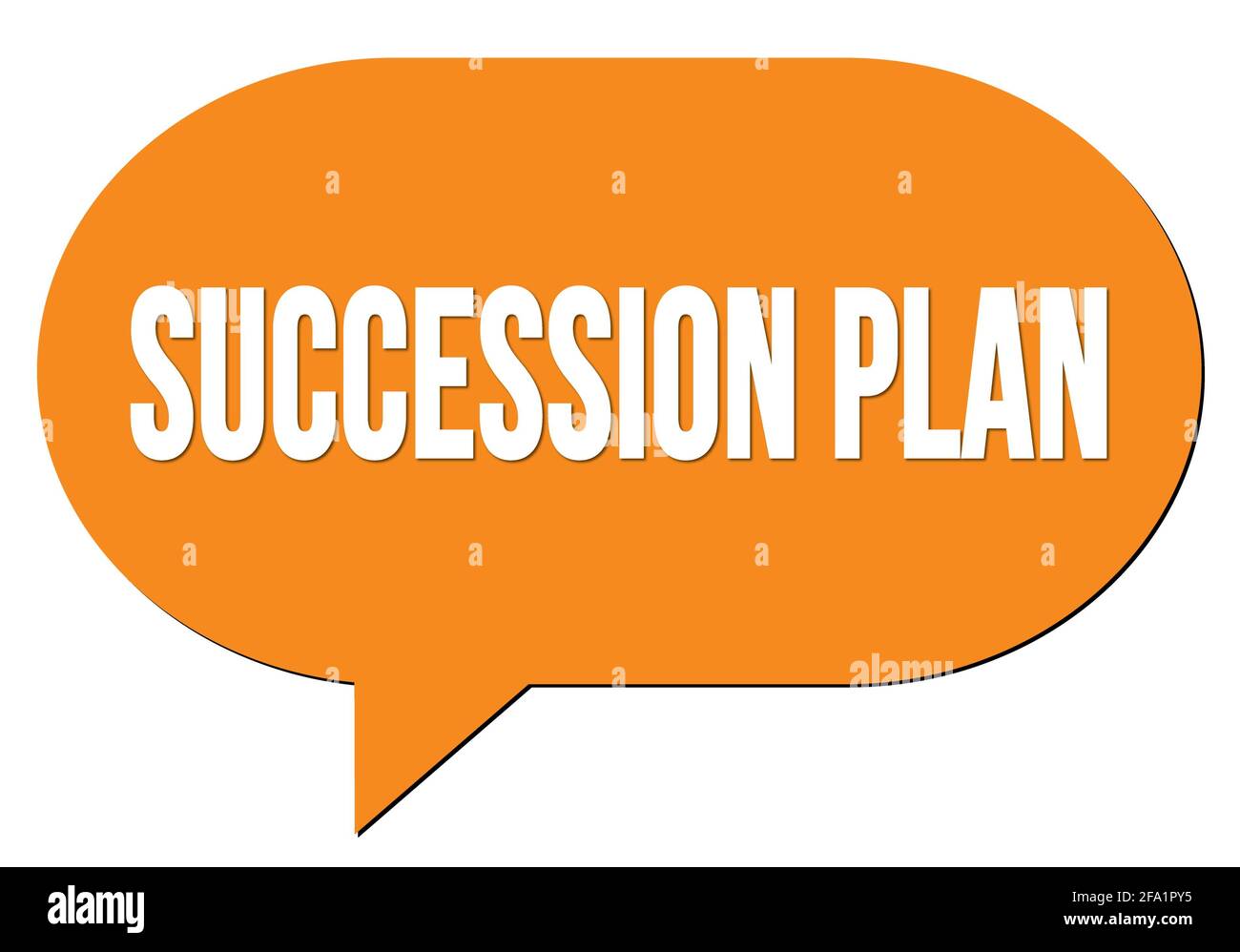 SUCCESSION PLAN text written in an orange speech bubble stamp Stock ...