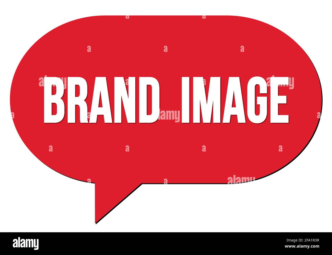 BRAND IMAGE text written in a red speech bubble stamp Stock Photo - Alamy