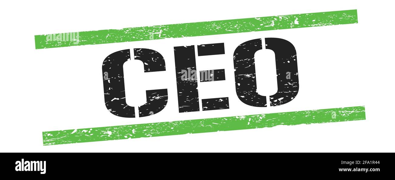 CEO text on black green grungy lines stamp sign Stock Photo - Alamy