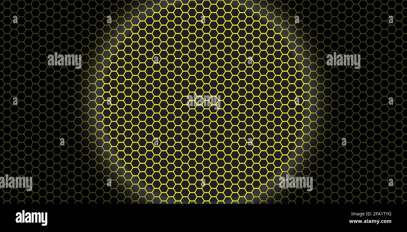 Abstract Background Of Black Hexagon Tiles With Yellow Gaps Between Them Stock Vector Image