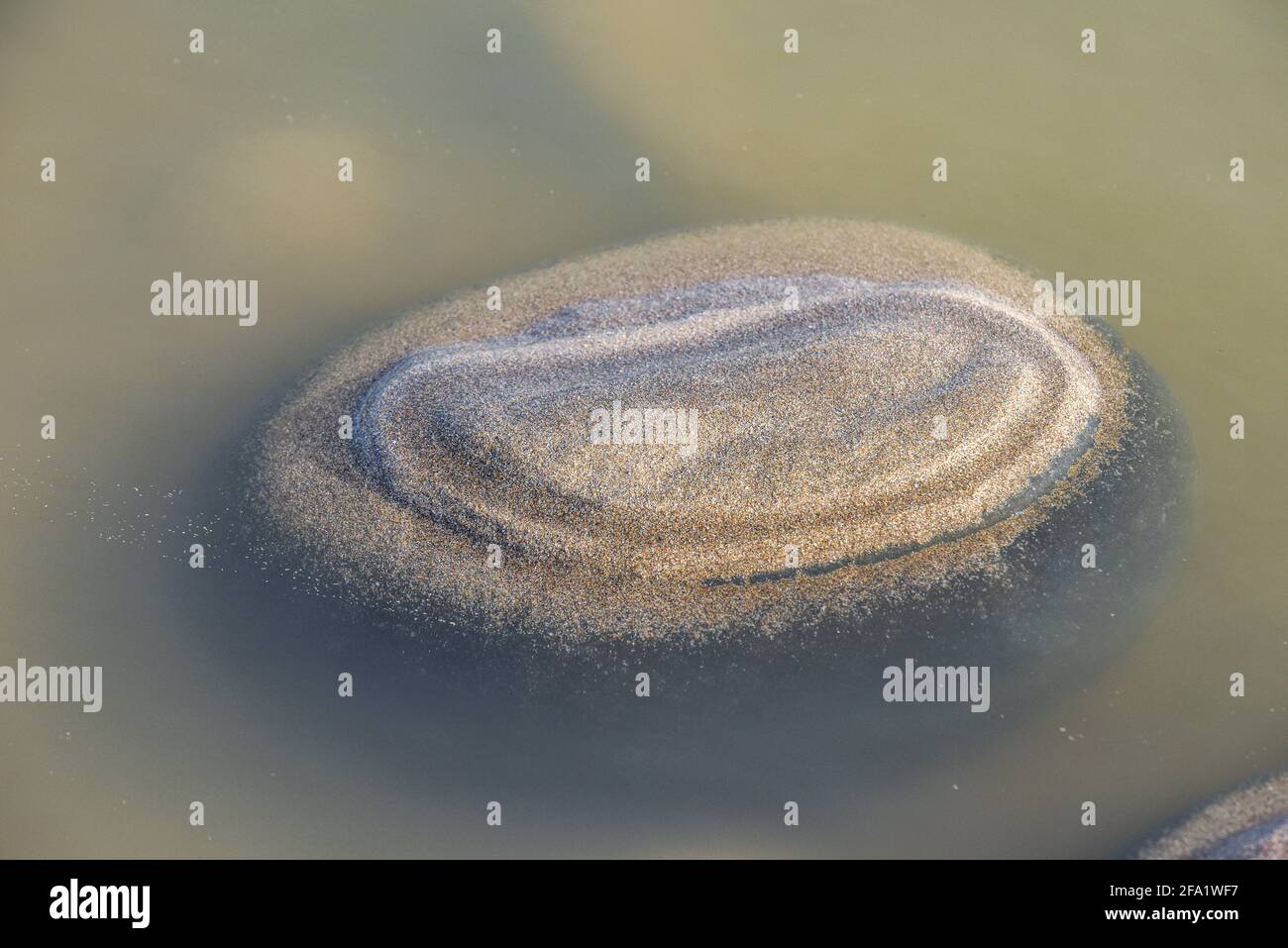 Sand forms abstract shape on the rocks as the tide goes out Stock Photo ...