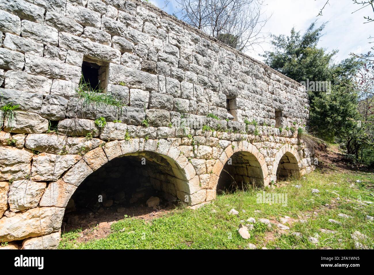 Old oil factory in Wadi el salib valley, Kfardebian, Lebanon Stock ...
