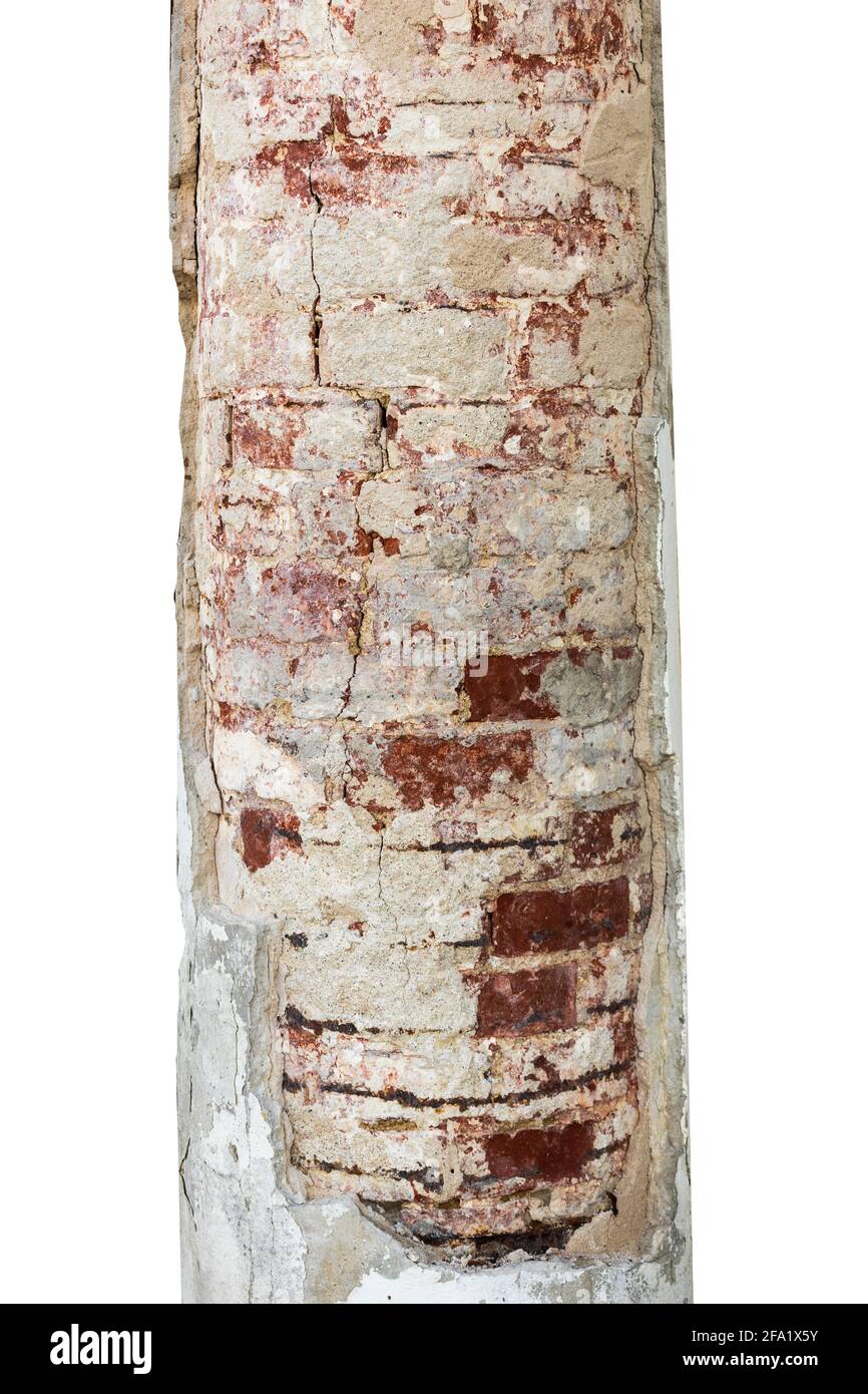 old stone column isolated on a white background. High quality photo ...