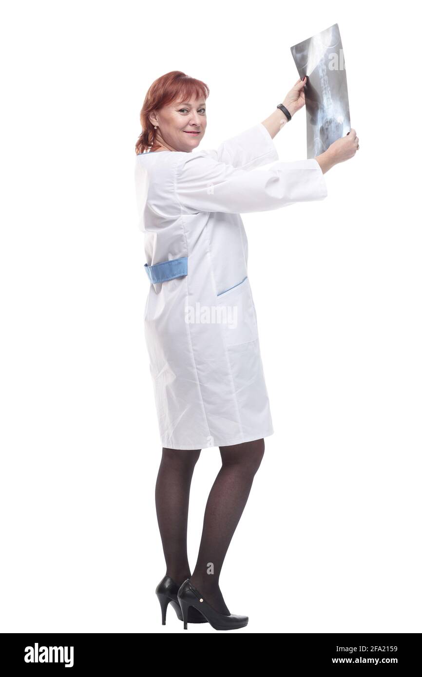 in full growth. competent woman with an x-ray Stock Photo - Alamy
