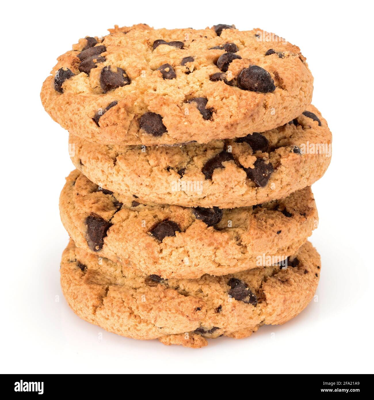 Homemade cookies. Four sweet cookies with chocolate chips. Tasty ...