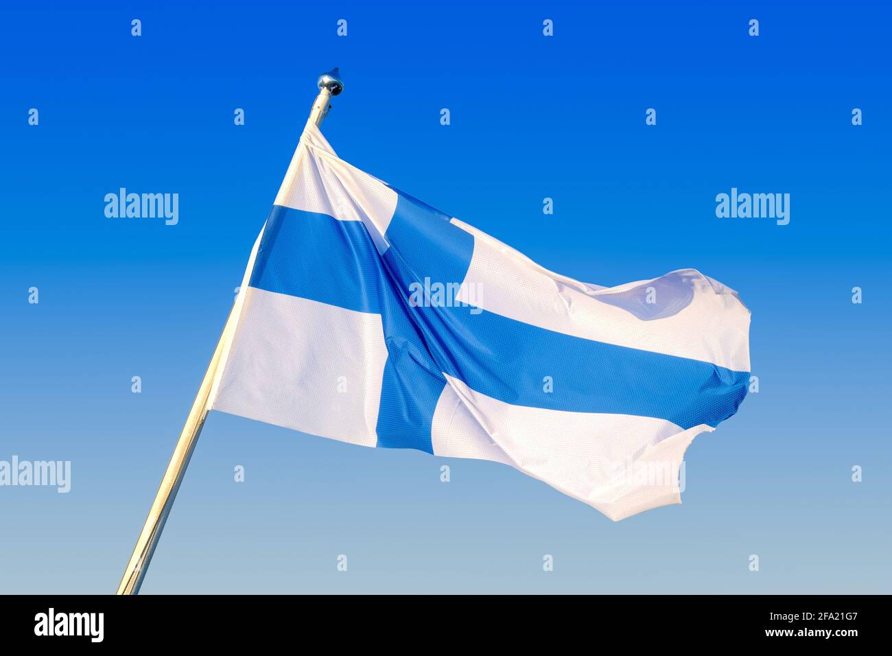 Finnish flag waving hi-res stock photography and images - Alamy