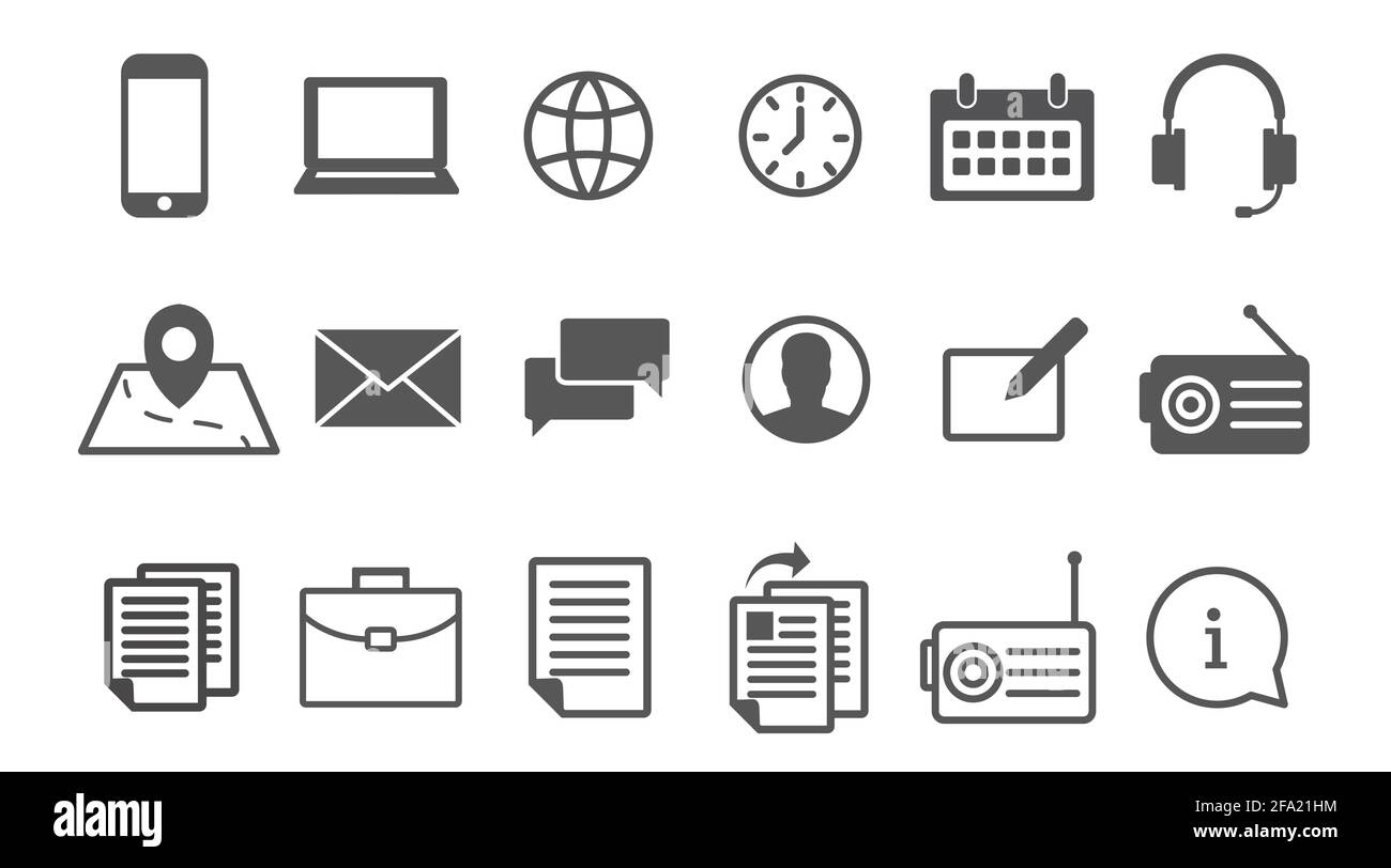 Communication icon vector illustration set Stock Vector Image & Art - Alamy