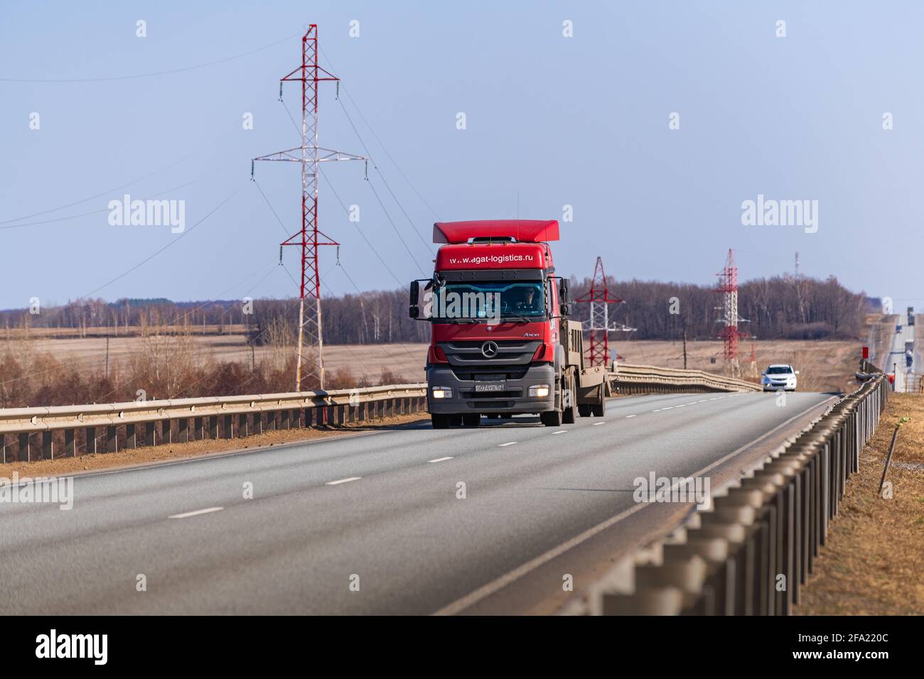 Tatarstan, Russia, Interstate Highway M7 - Apr 14th 2021. Truck of AGAT ...