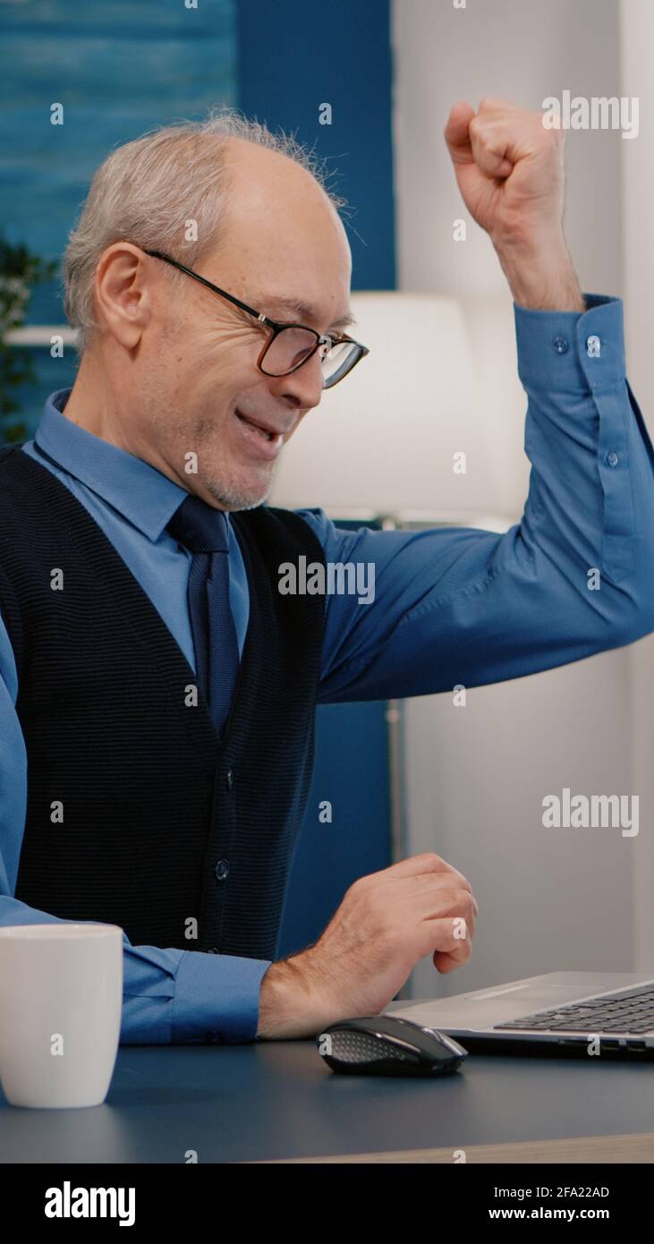 Excited senior man feel ecstatic hi-res stock photography and images ...