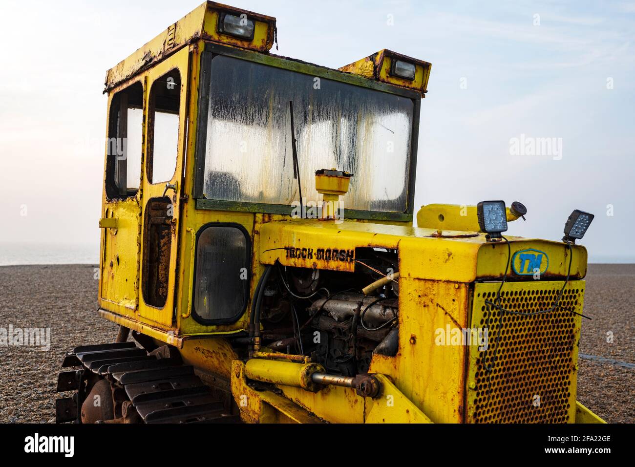 Track Marshall bulldozer used by the fishing industry, Aldeburgh ...