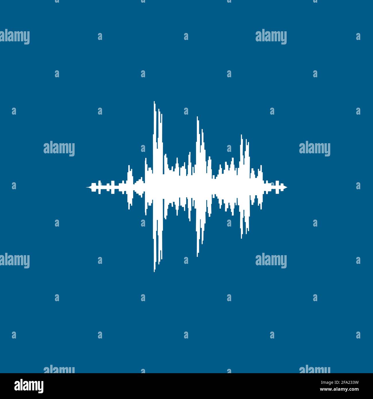 Audio Signal Icon On Blue Background. Blue Flat Style Vector ...