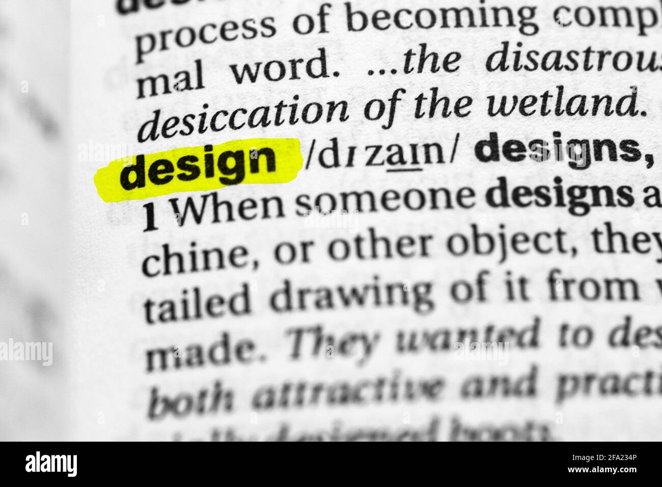 Highlighted word design concept and meaning Stock Photo - Alamy