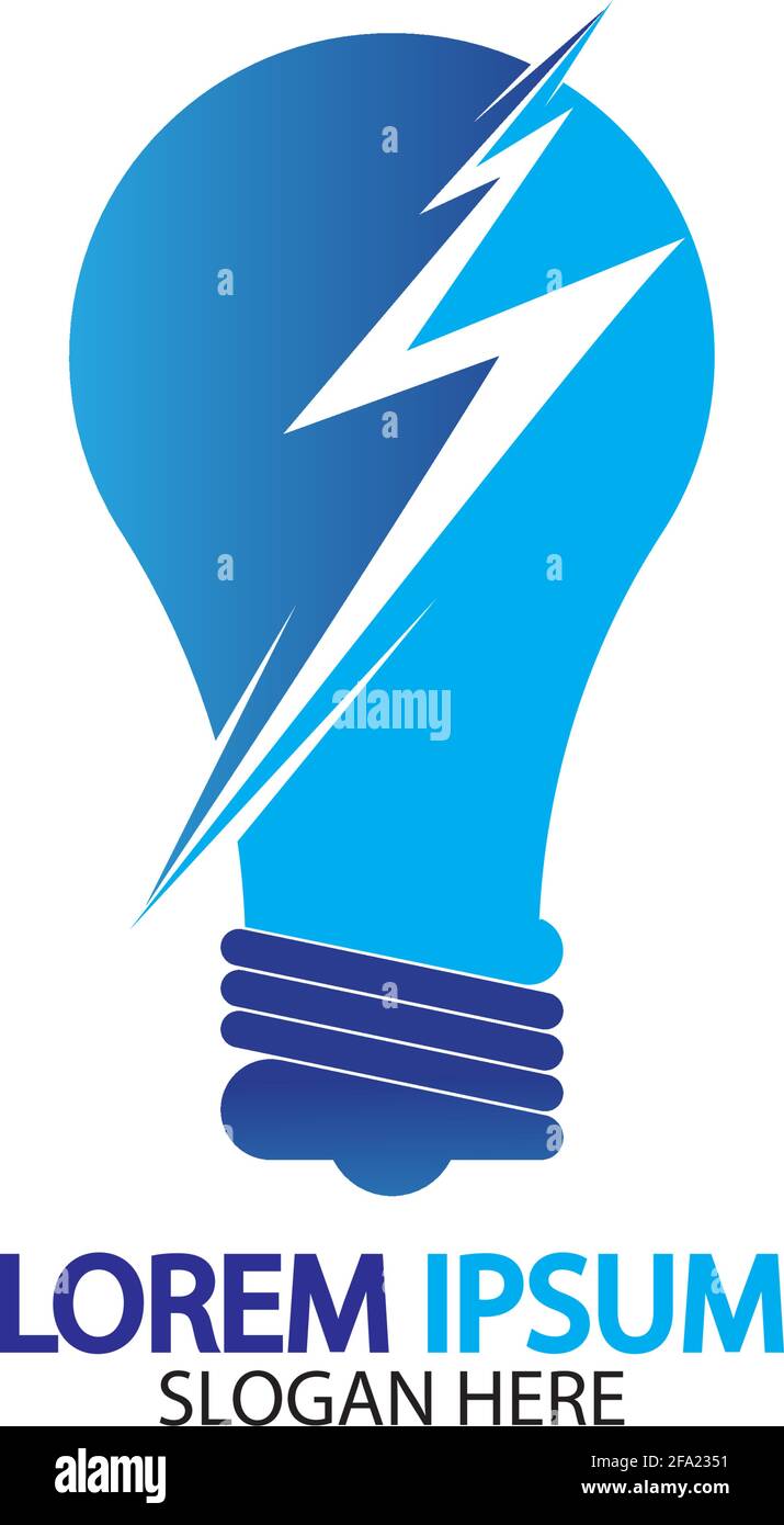 Bulb energy thunder bolt concept logo icon vector template Stock Vector ...