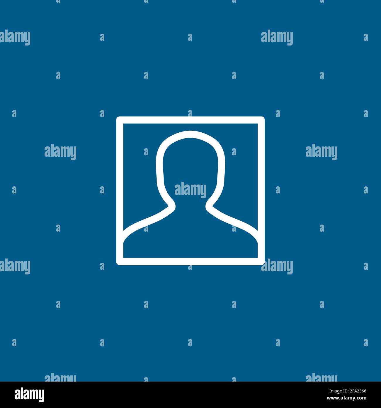 Avatar Line Icon On Blue Background. Blue Flat Style Vector ...