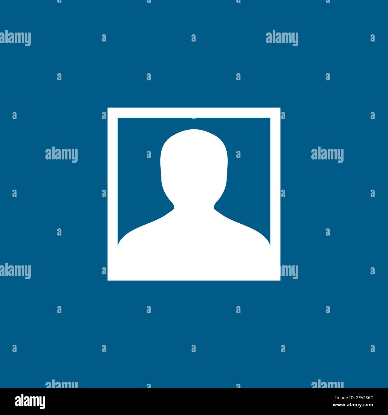 Avatar Icon On Blue Background. Blue Flat Style Vector Illustration ...