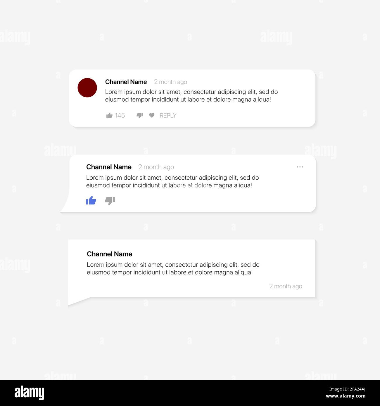 Social Media Text Bubbles. Set of Modern Comment Bubbles, Bubble ...