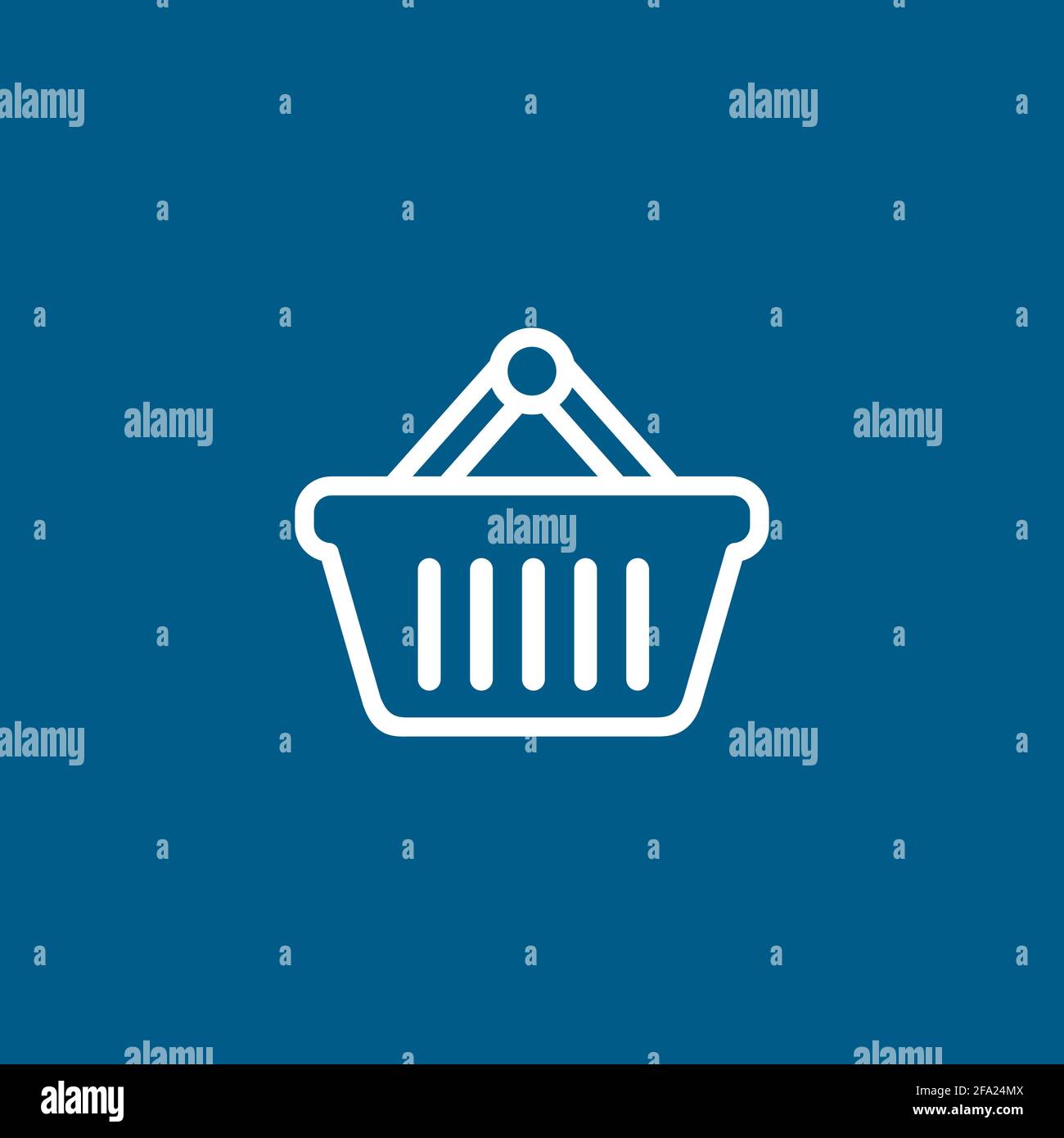Basket Line Icon On Blue Background. Blue Flat Style Vector ...