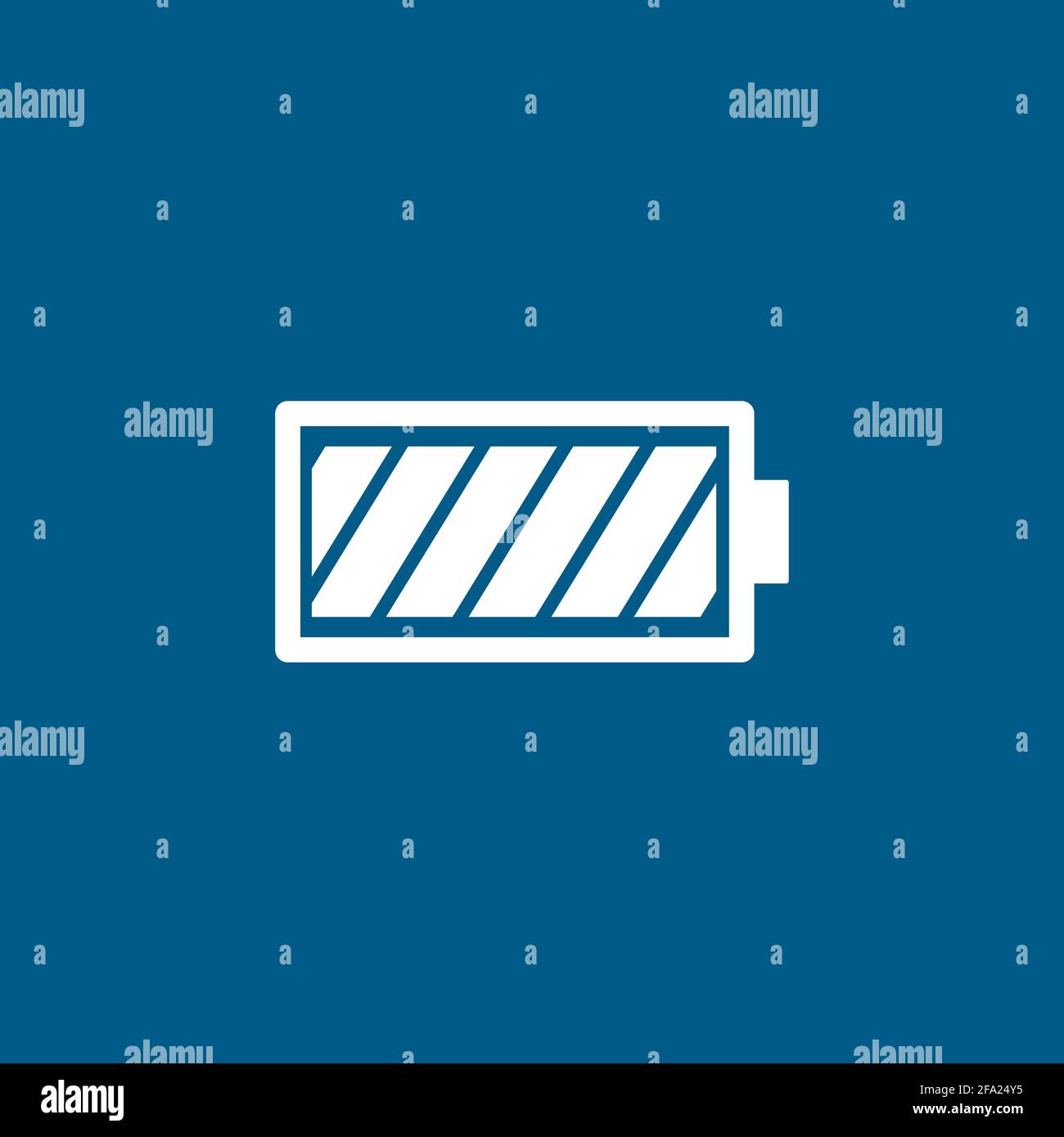 Battery Icon On Blue Background. Blue Flat Style Vector Illustration ...