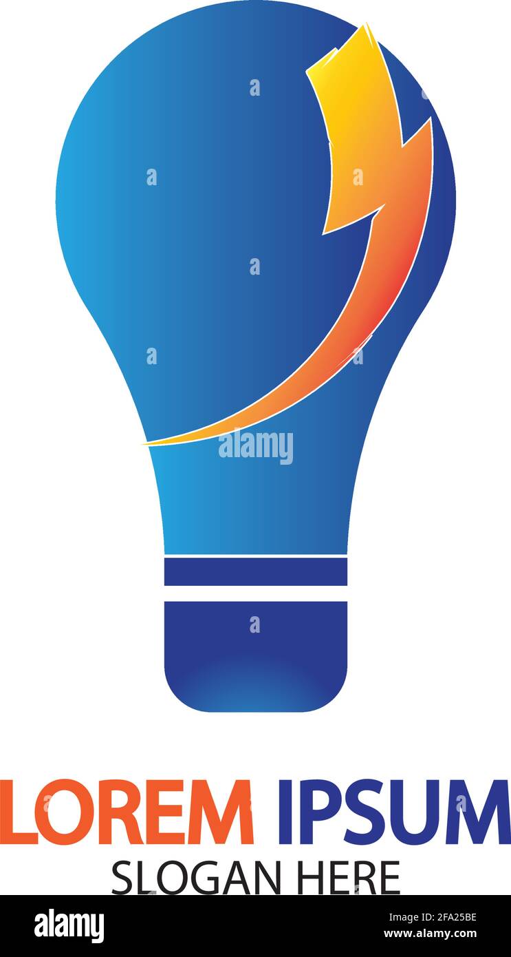 Bulb energy thunder bolt concept logo icon vector template Stock Vector ...