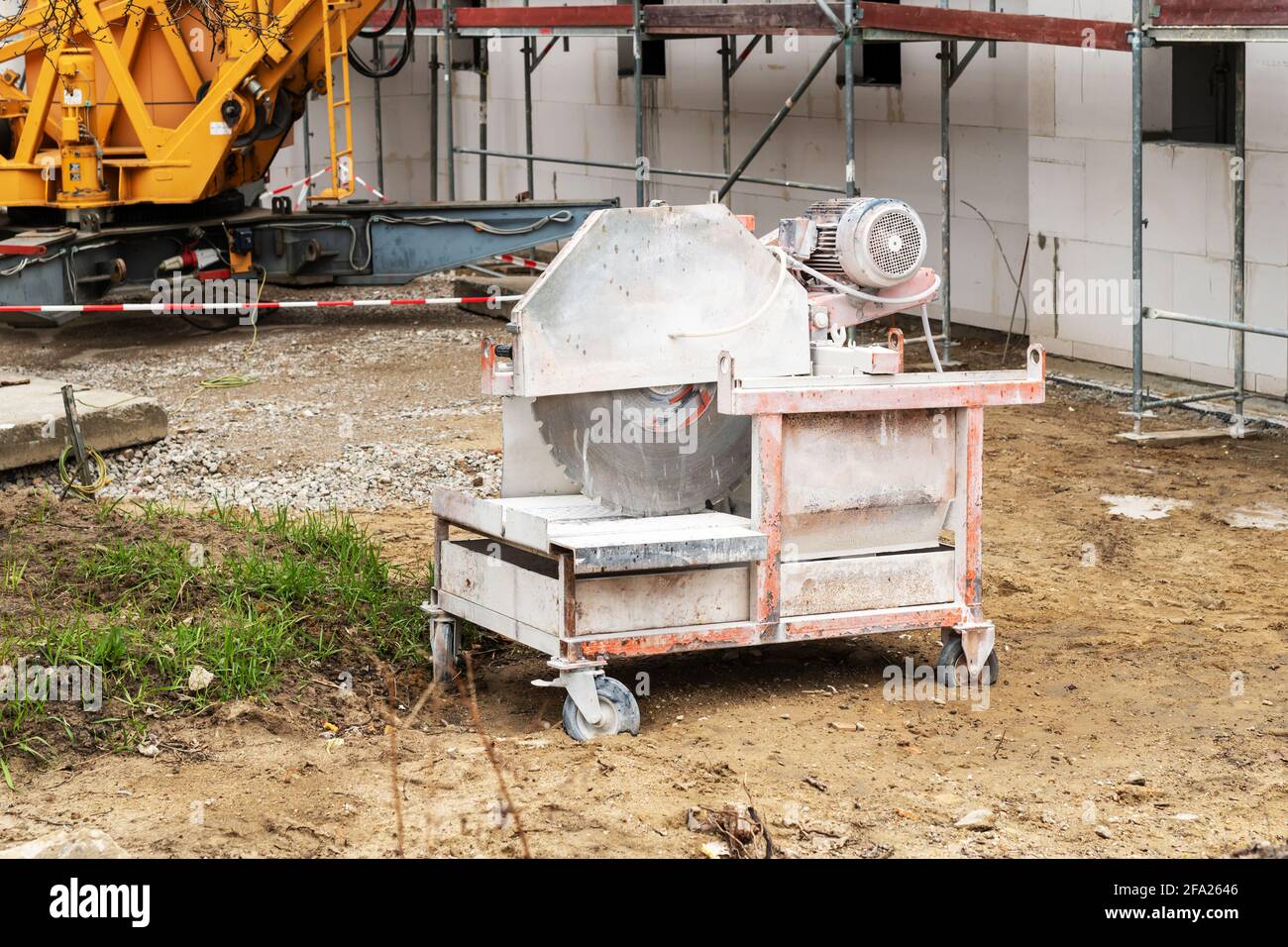 A block saw on a construction site Stock Photo - Alamy