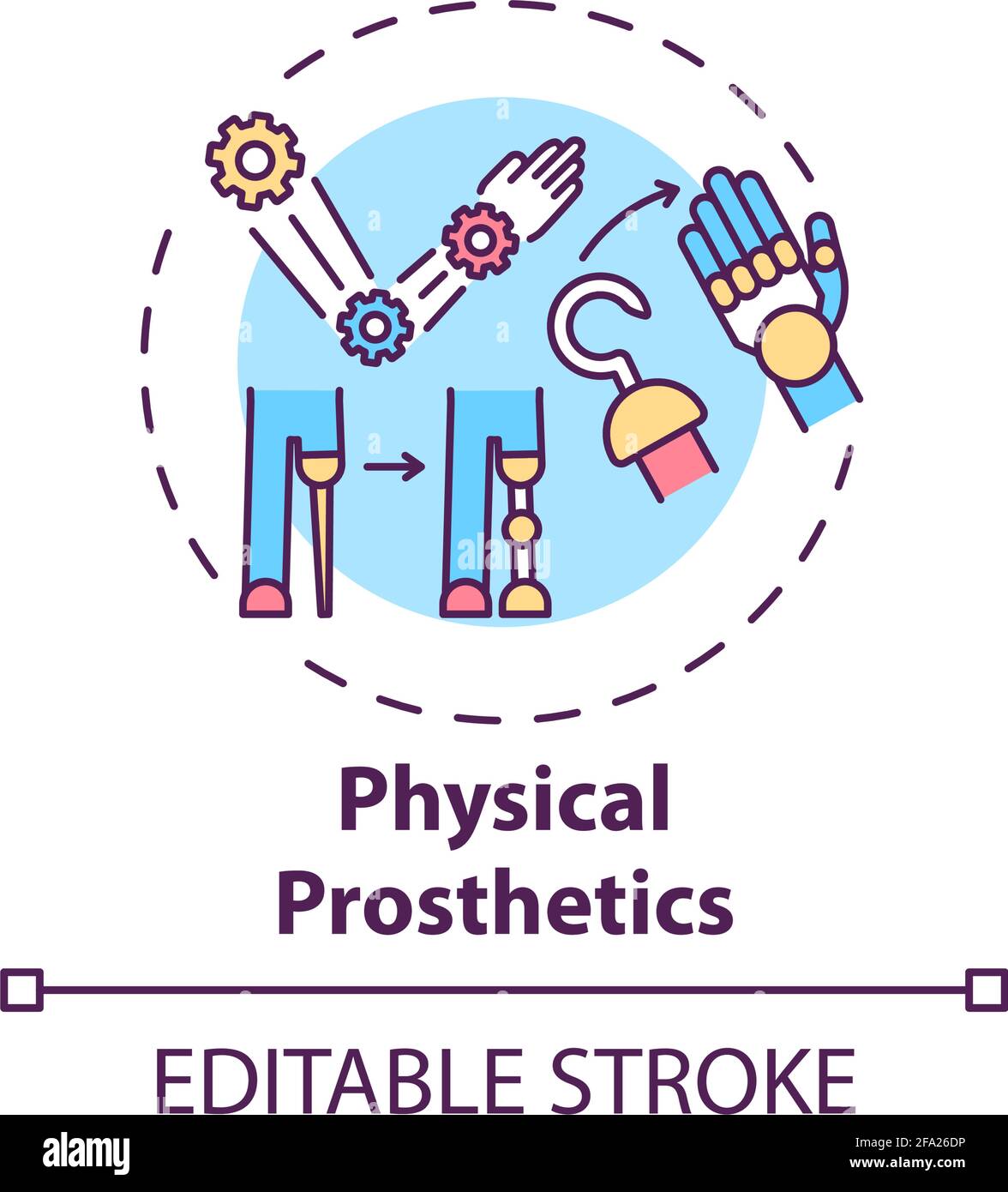 Physical prosthetics concept icon Stock Vector Image & Art - Alamy