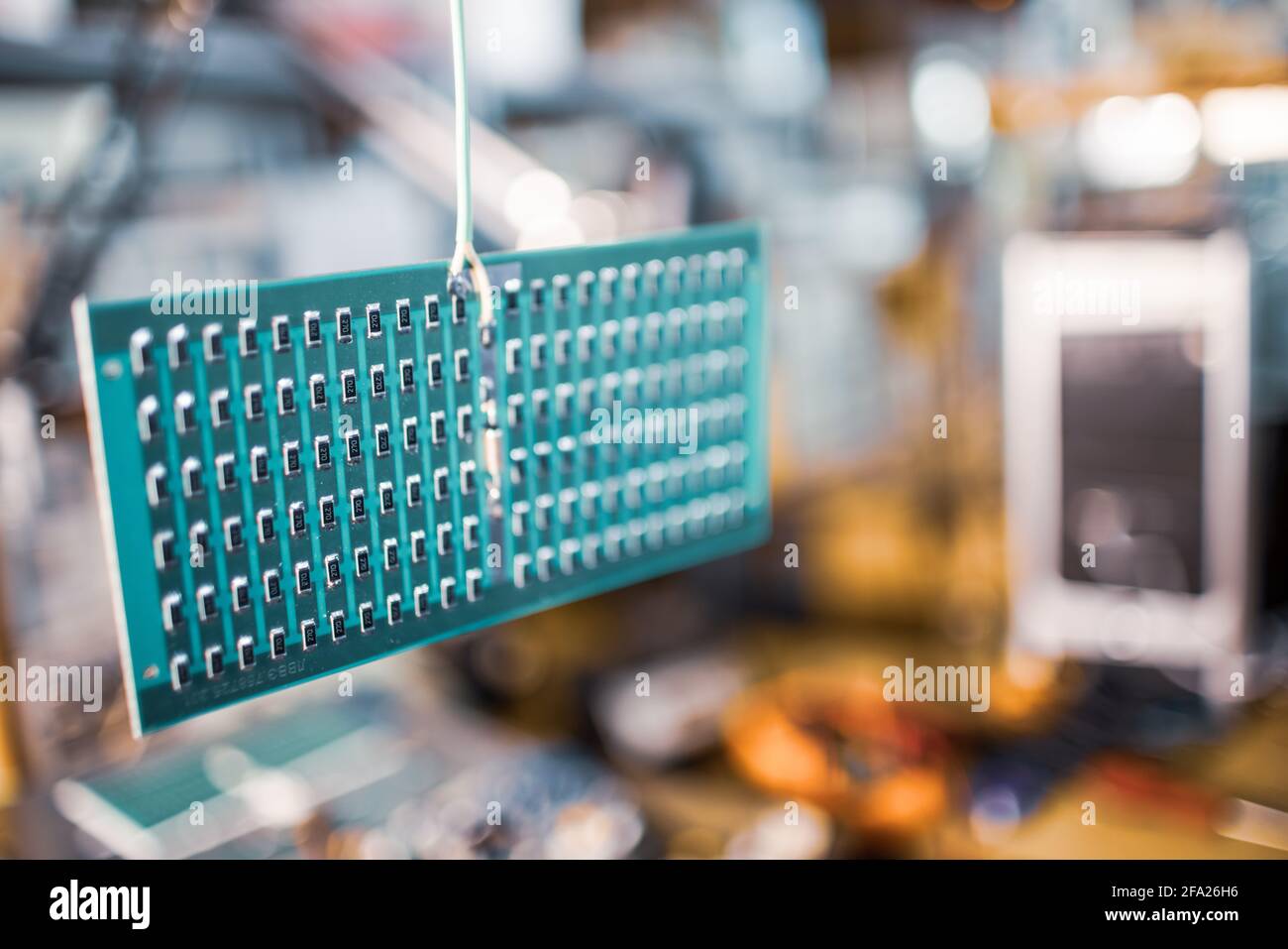 Close-up side view of a panel of SMD resistors Stock Photo - Alamy