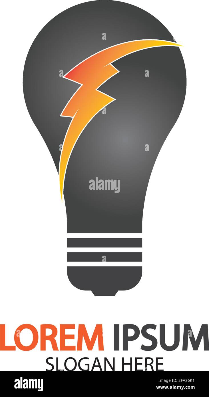Bulb energy thunder bolt concept logo icon vector template Stock Vector ...