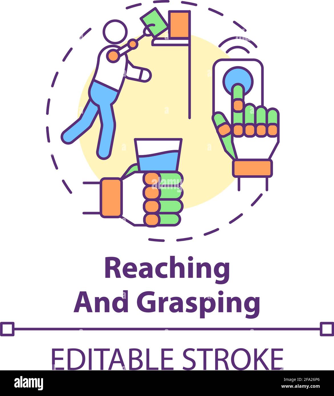 Reaching and grasping concept icon Stock Vector Image & Art - Alamy