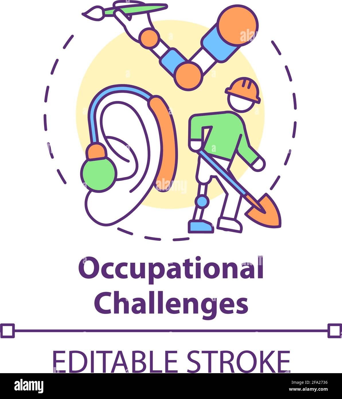 Occupational challenges concept icon Stock Vector Image & Art - Alamy