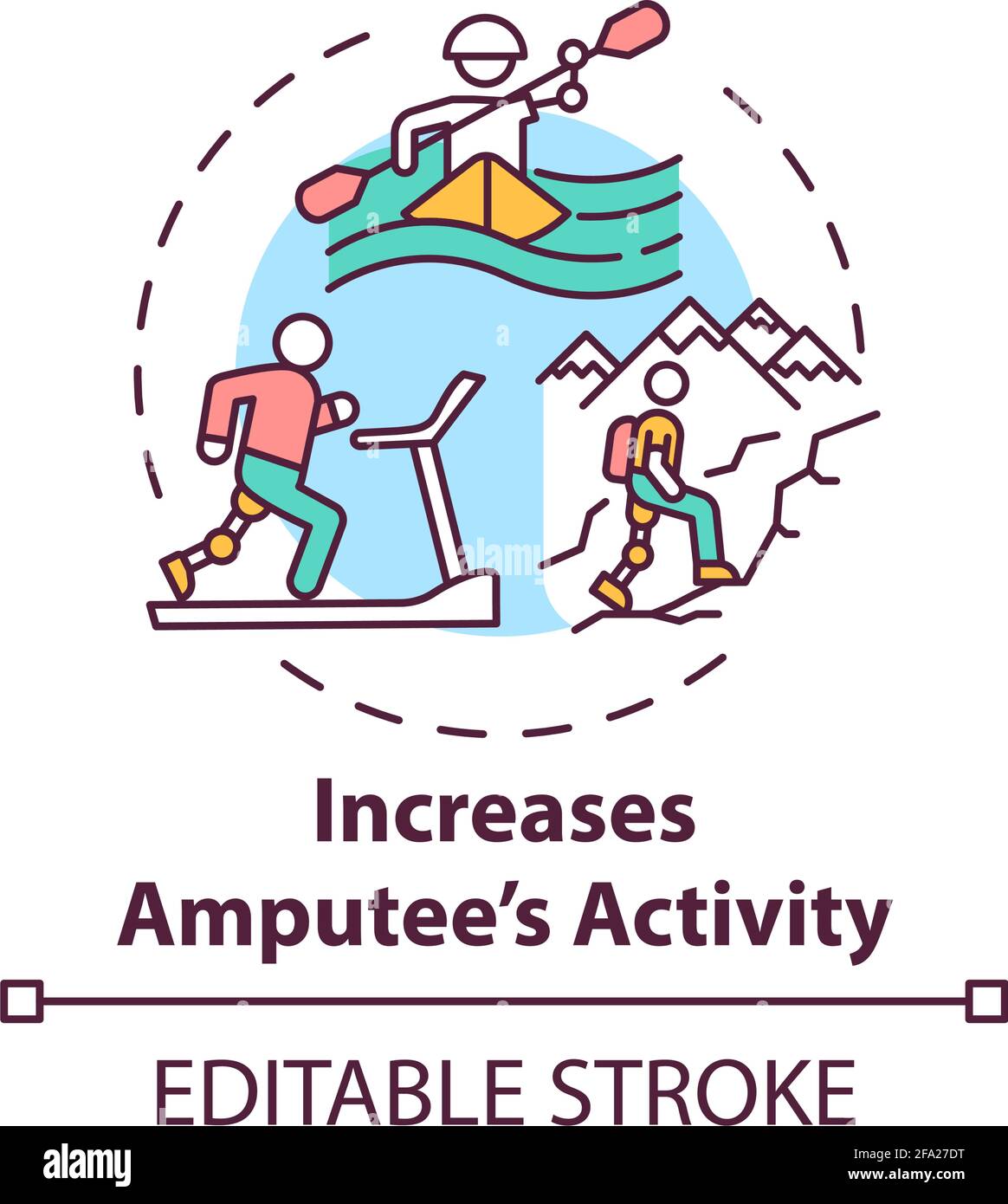 Increasing amputee activity concept icon Stock Vector Image & Art - Alamy