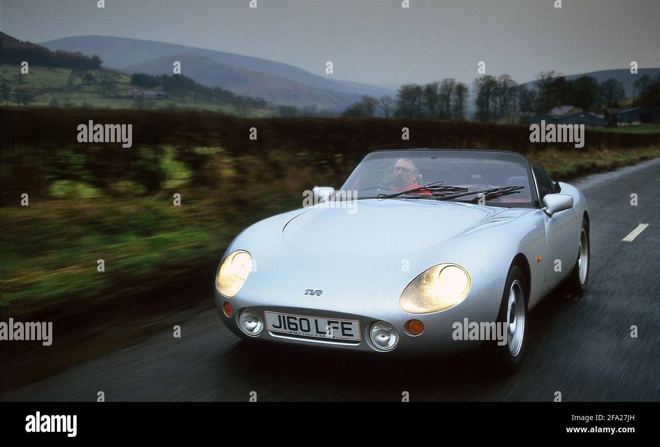 1992 TVR Griffith 4.0 driving in Yorkshire UK Stock Photo - Alamy