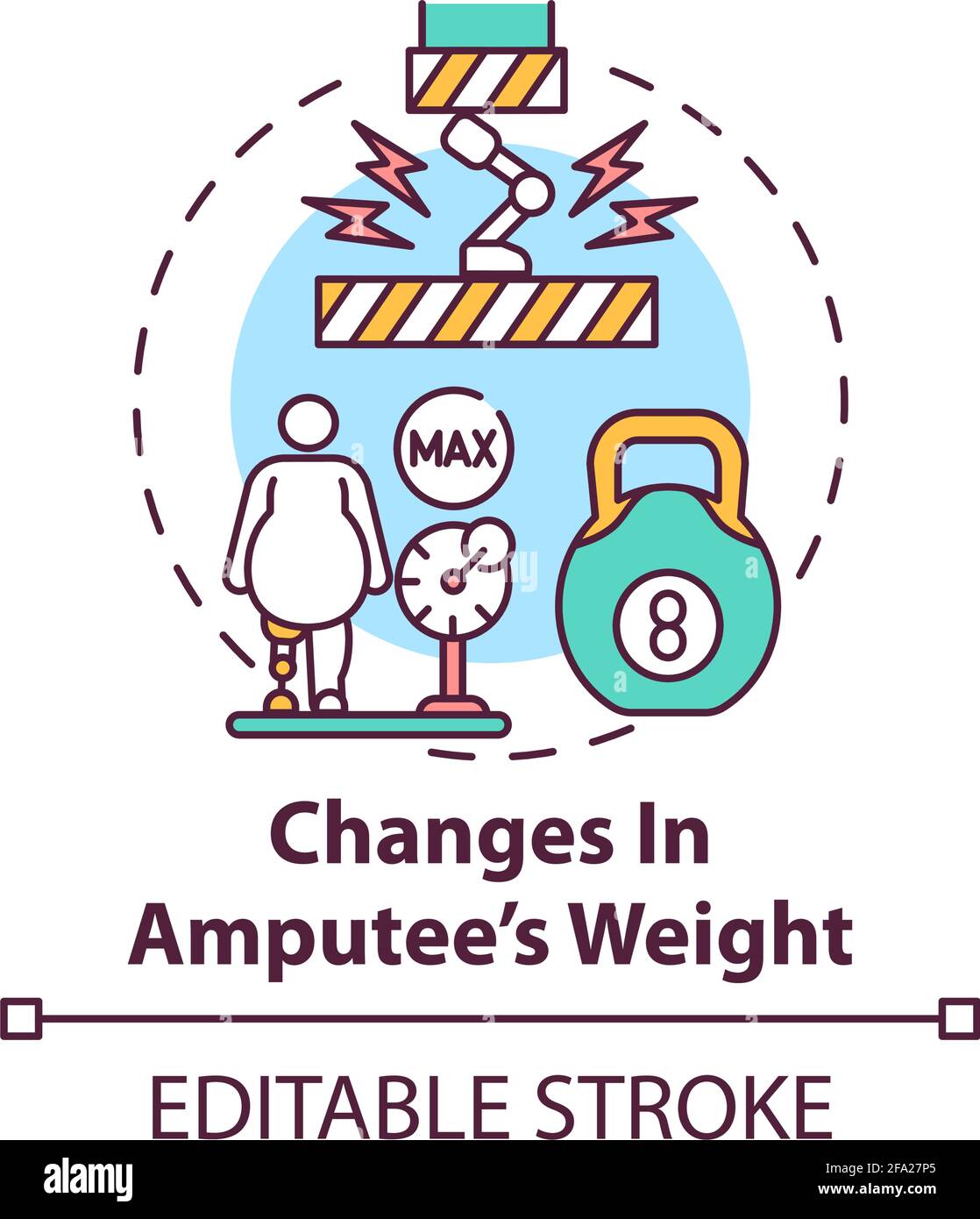 Changes in amputee weight concept icon Stock Vector Image & Art - Alamy
