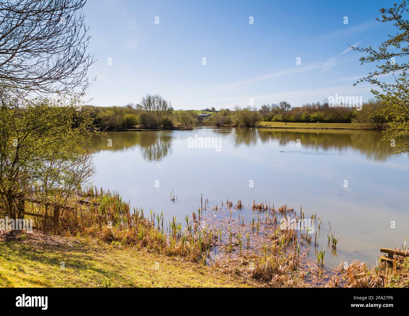 An image of a beautiful lake shot in the countryside at Frisby Lakes ...