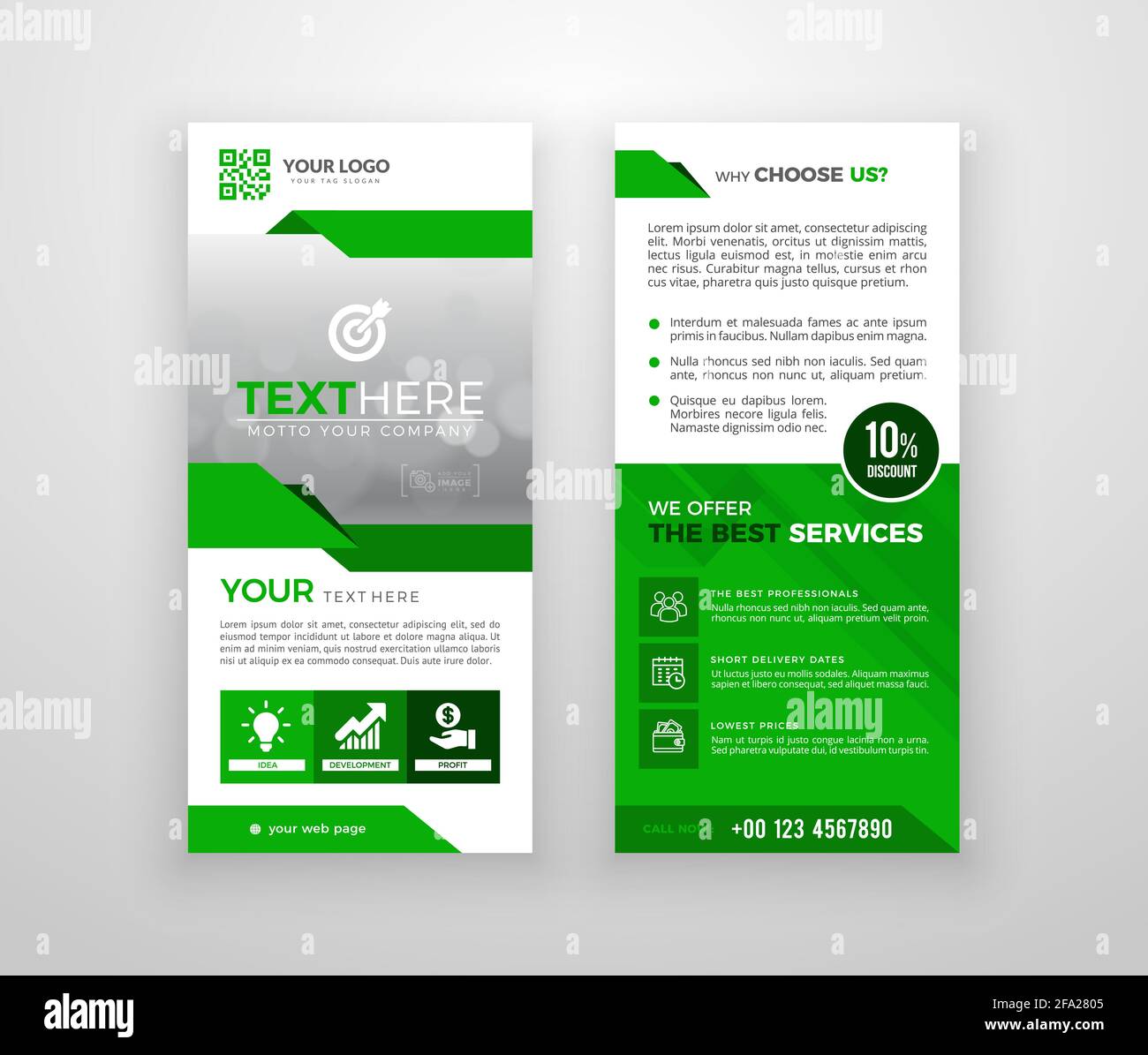 Double-sided DL flyer design. Brochure or flyer template. Layout with ...