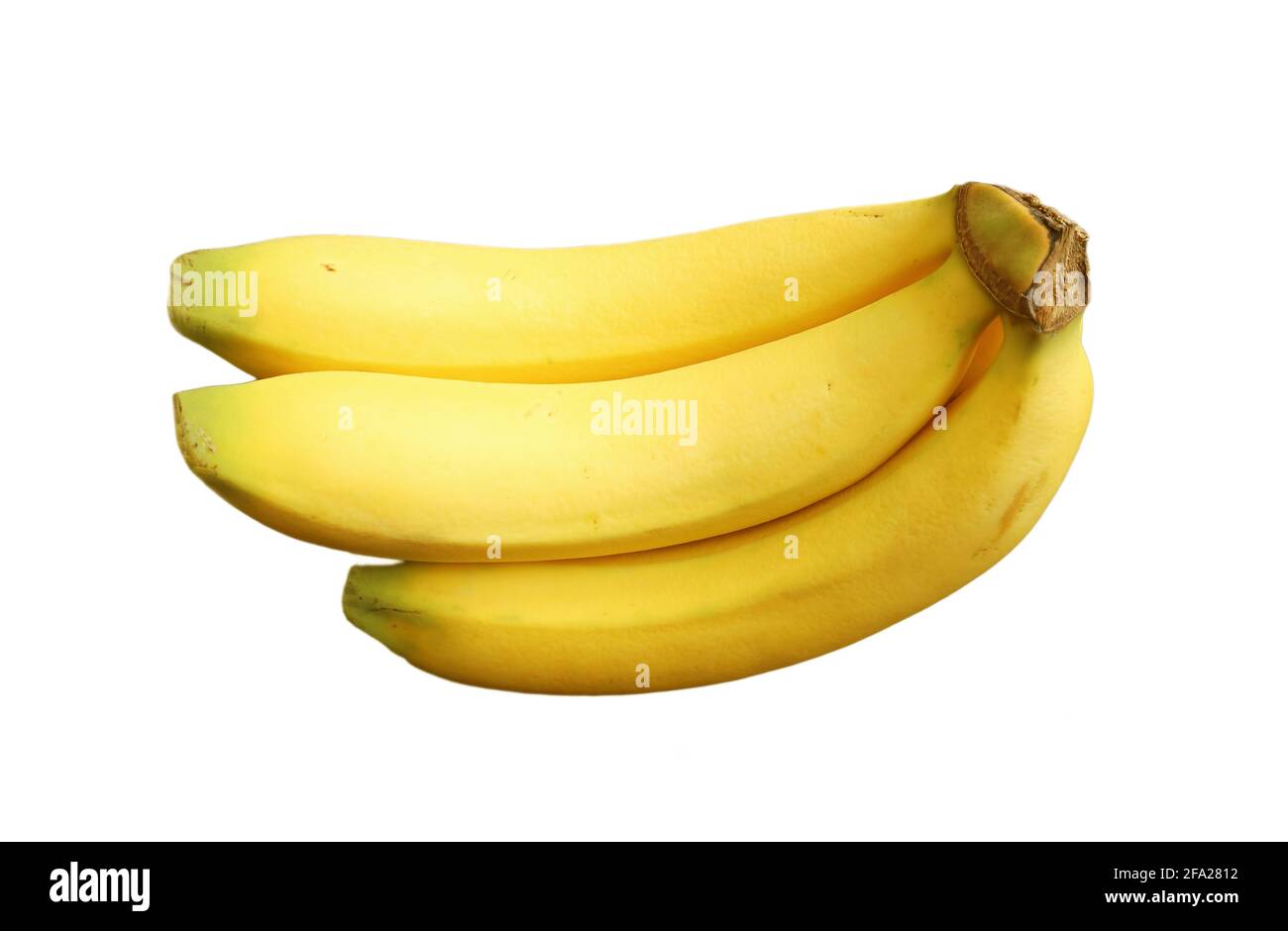 A half hand of fresh ripe banana isolated on white background Stock ...