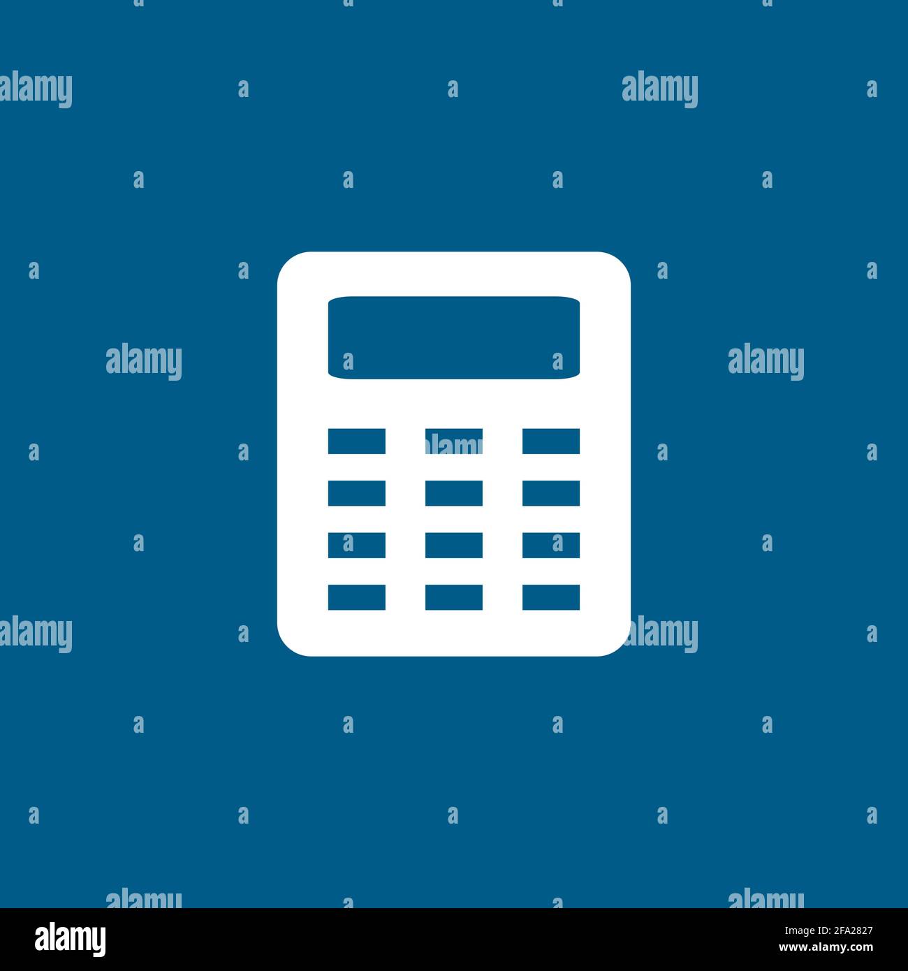 Calculator Icon On Blue Background. Blue Flat Style Vector Illustration ...