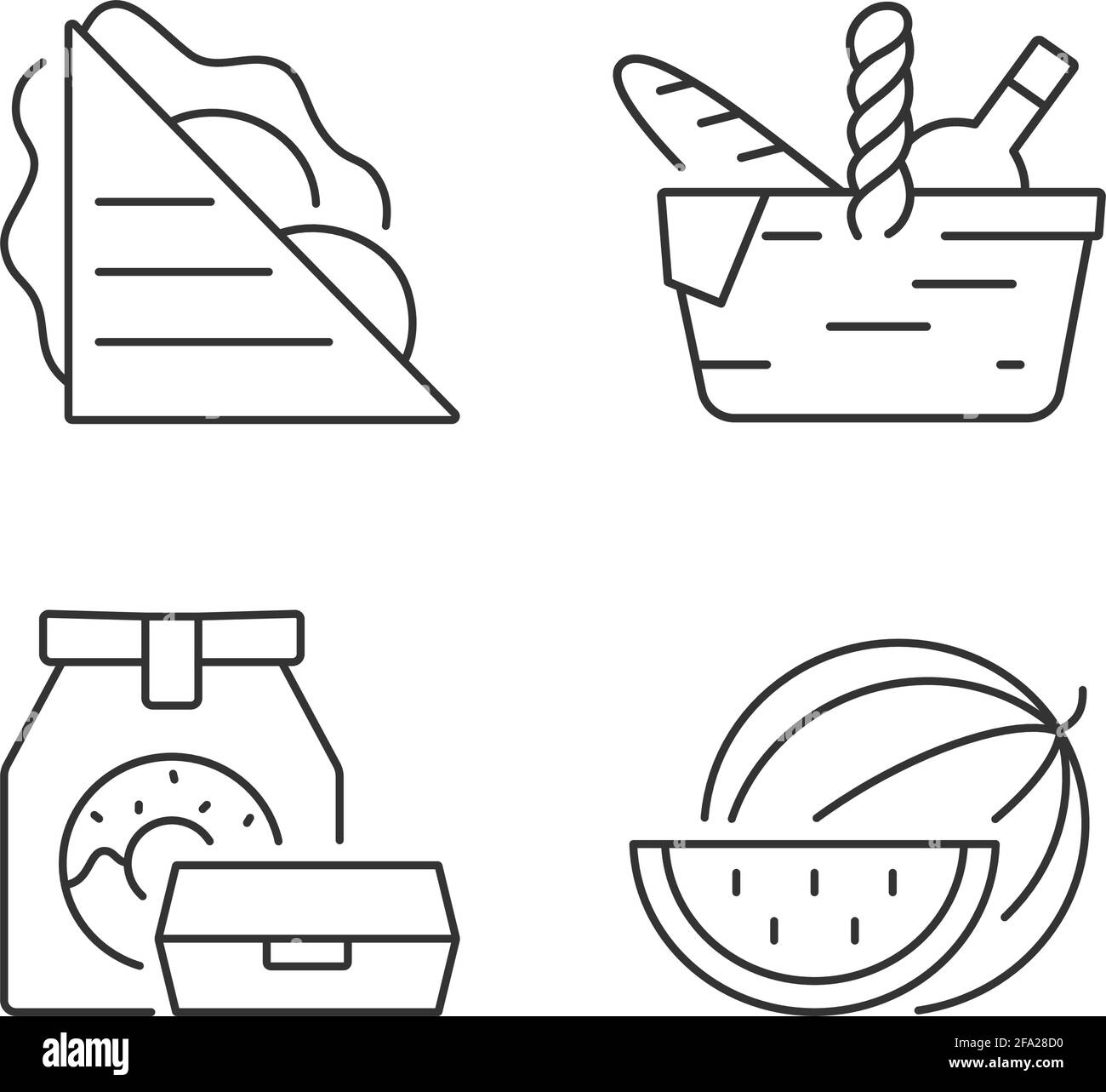 Outdoor meal linear icons set Stock Vector Image & Art - Alamy
