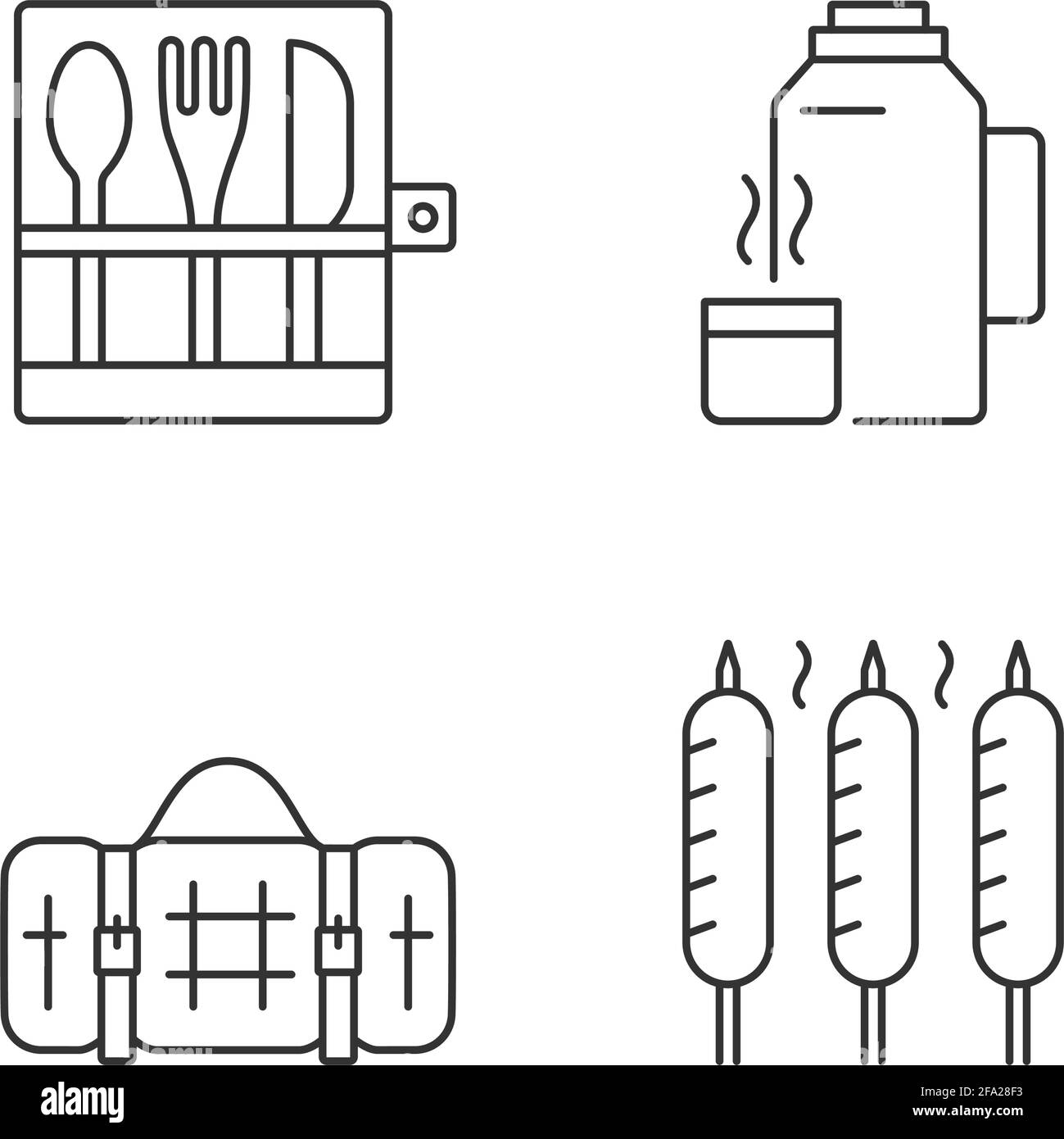 Outdoor social gathering linear icons set Stock Vector Image & Art - Alamy