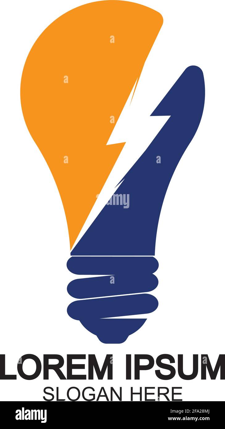 Bulb energy thunder bolt concept logo icon vector template Stock Vector ...