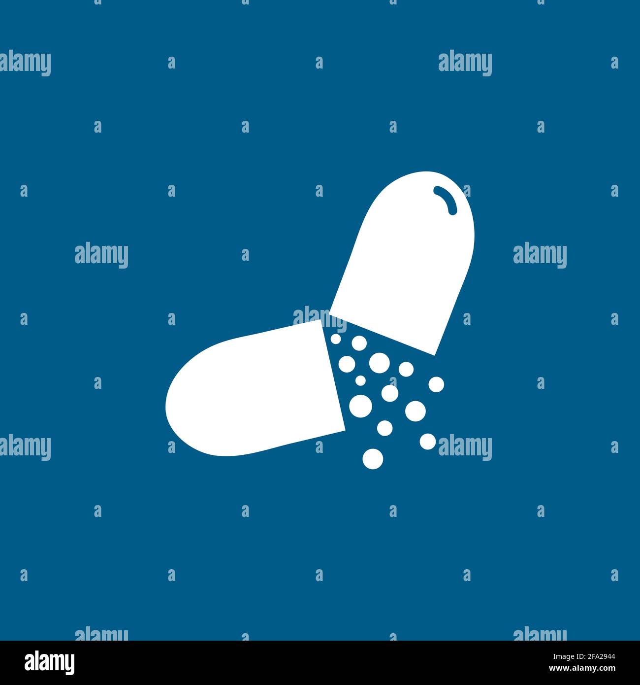 Capsule Icon On Blue Background. Blue Flat Style Vector Illustration ...