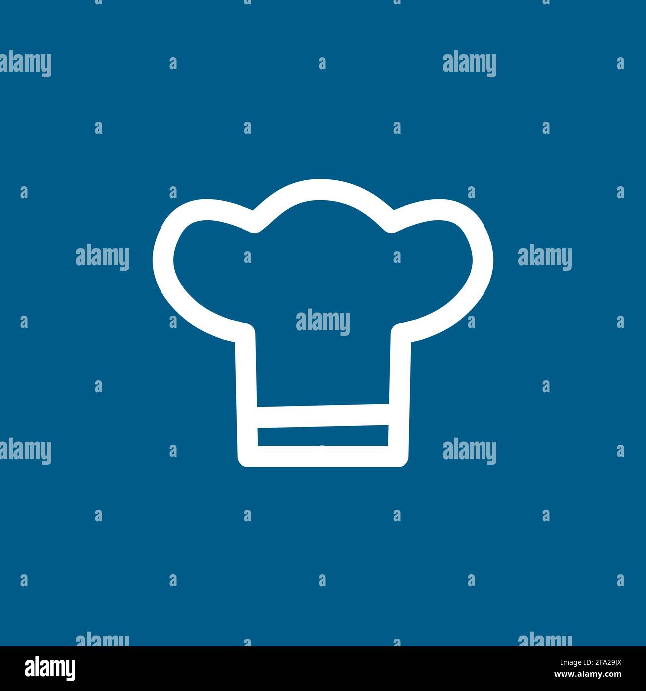 Chef Hats Icon On Blue Background. Blue Flat Style Vector Illustration ...