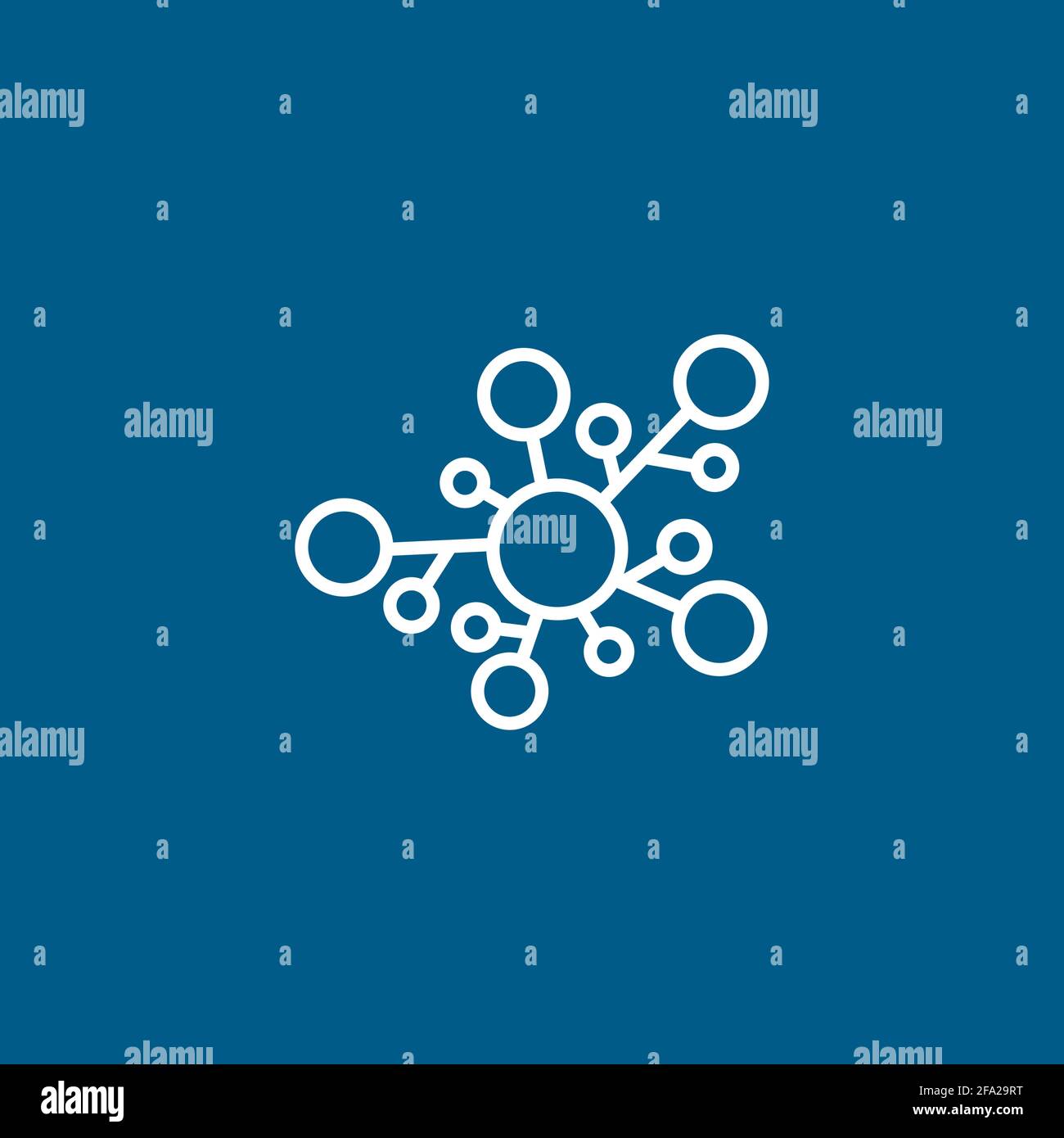 Chemical Bond Line Icon On Blue Background. Blue Flat Style Vector ...