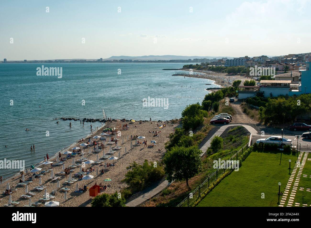 Bird view of Sv. Vlas village resort, Burgas, Sunny beach, low-rise ...