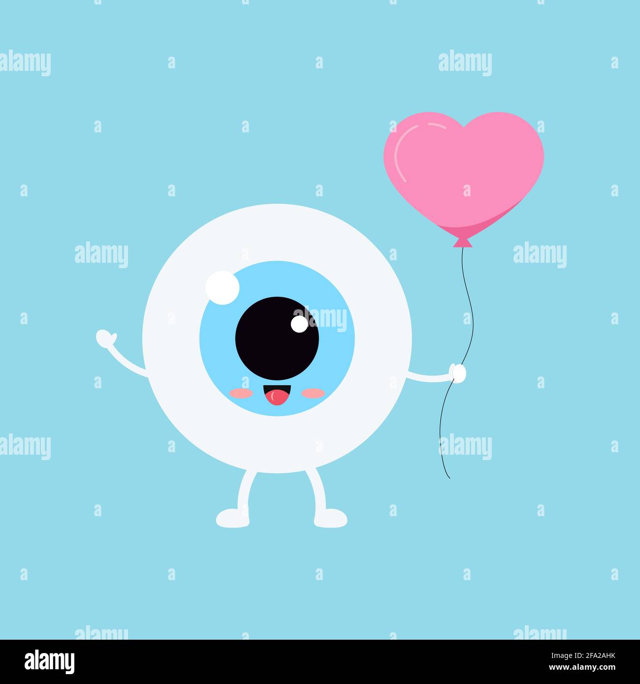 Cute eye with heart balloon vector ophthalmology love icon Stock Vector ...