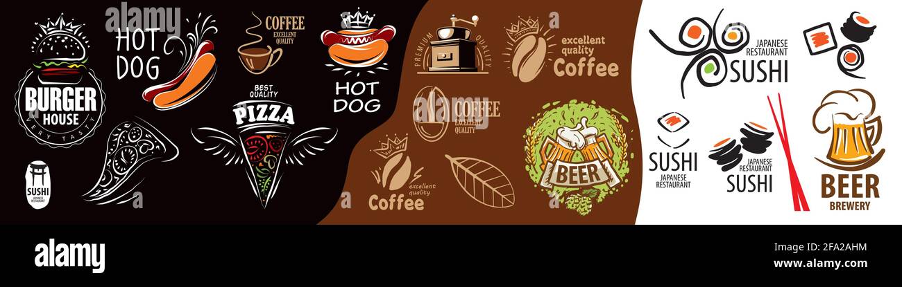 Vector set of drawn signs of fast food Stock Vector Image & Art - Alamy
