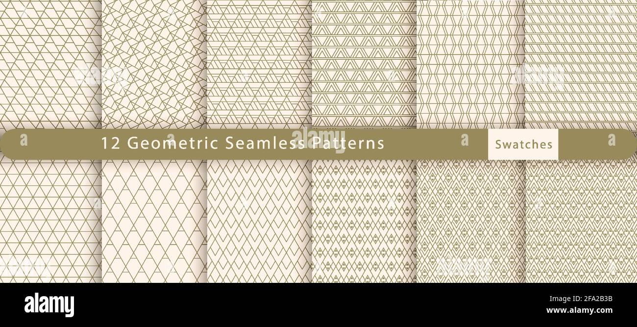 Geometric Seamless pattern. Simple line shapes on white background ...