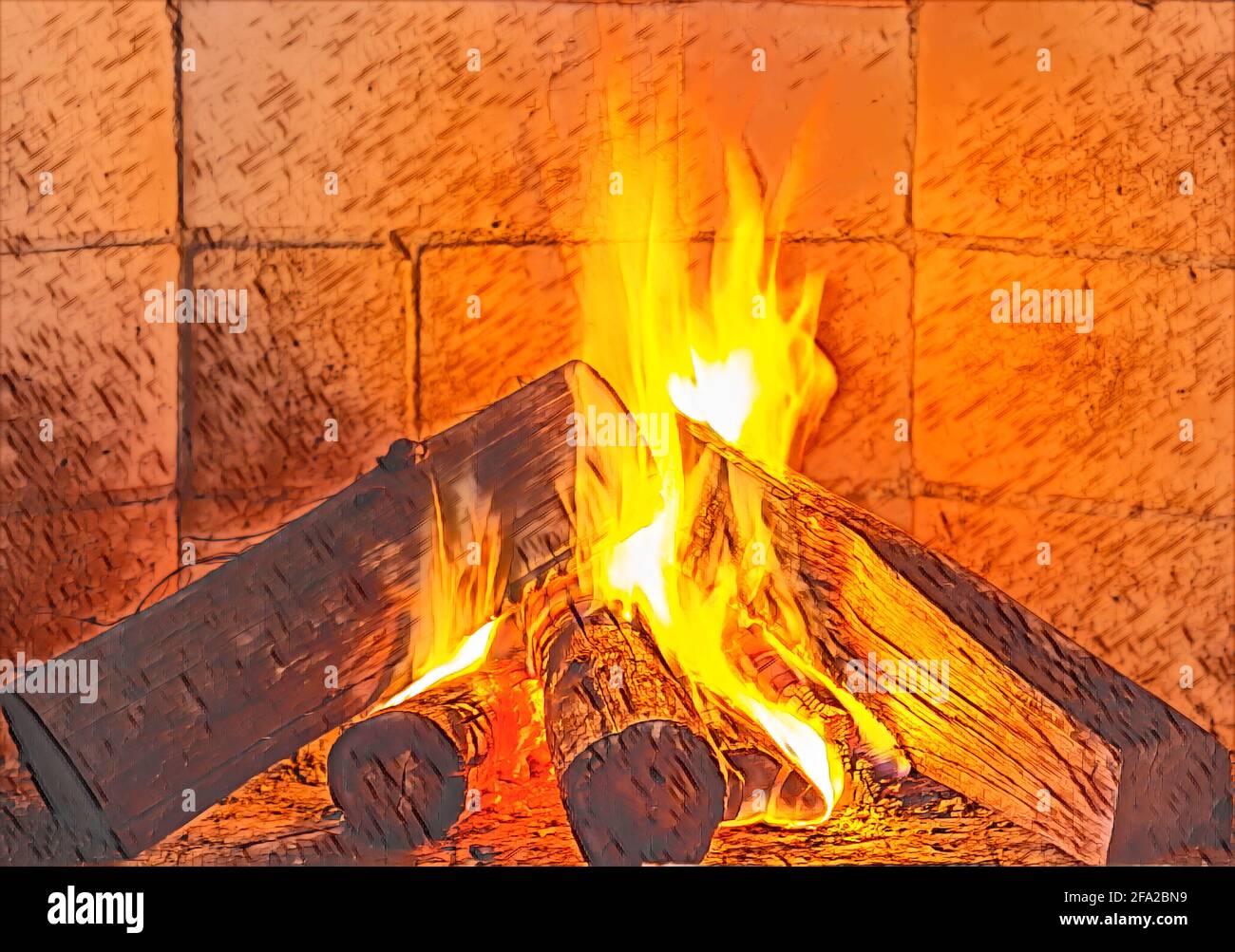 Illustration of a burning Stock Photo - Alamy
